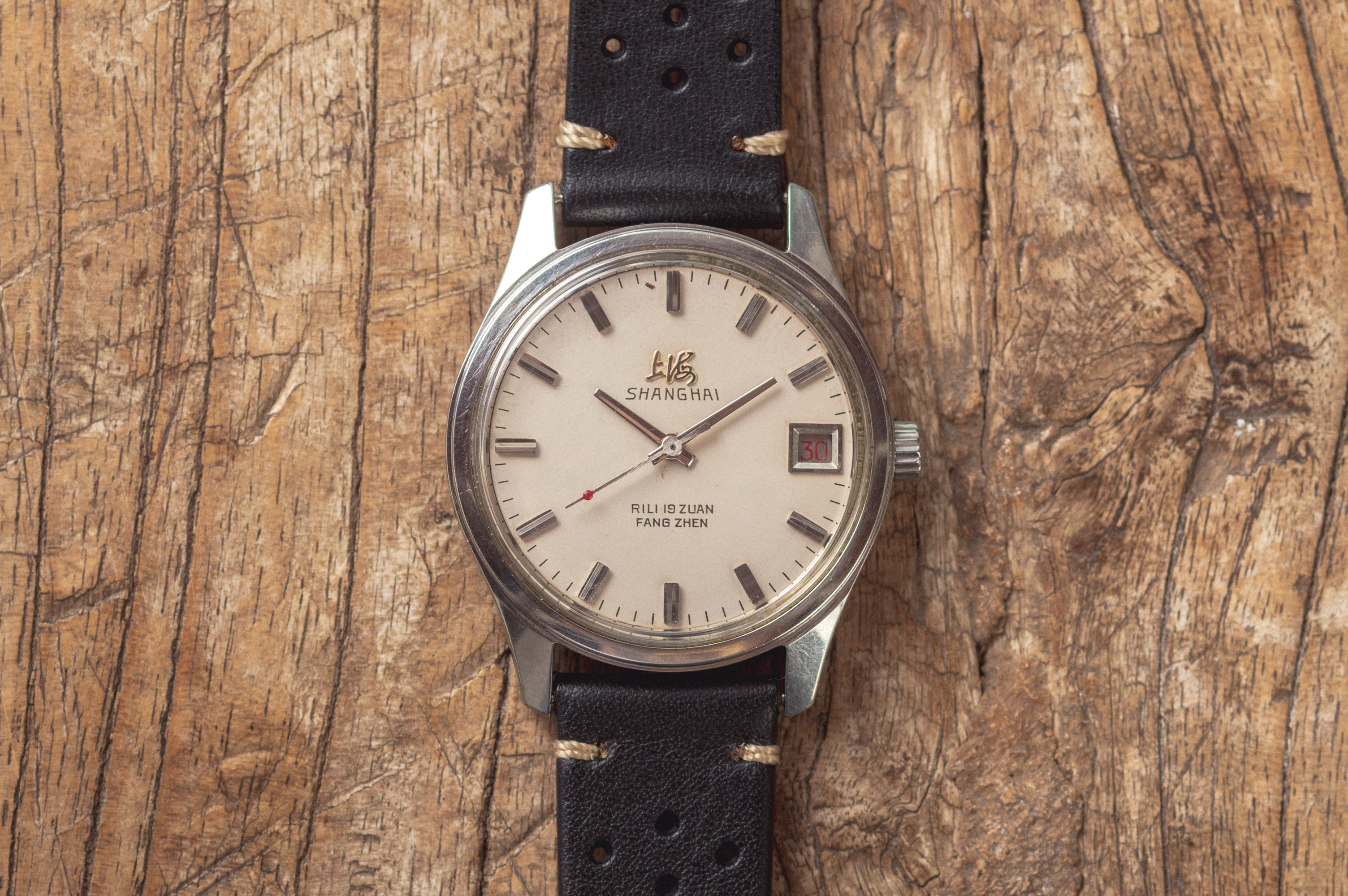 SHANGHAI VINTAGE WATCH 7221 DATE WHITE 80s - NEOBIAO